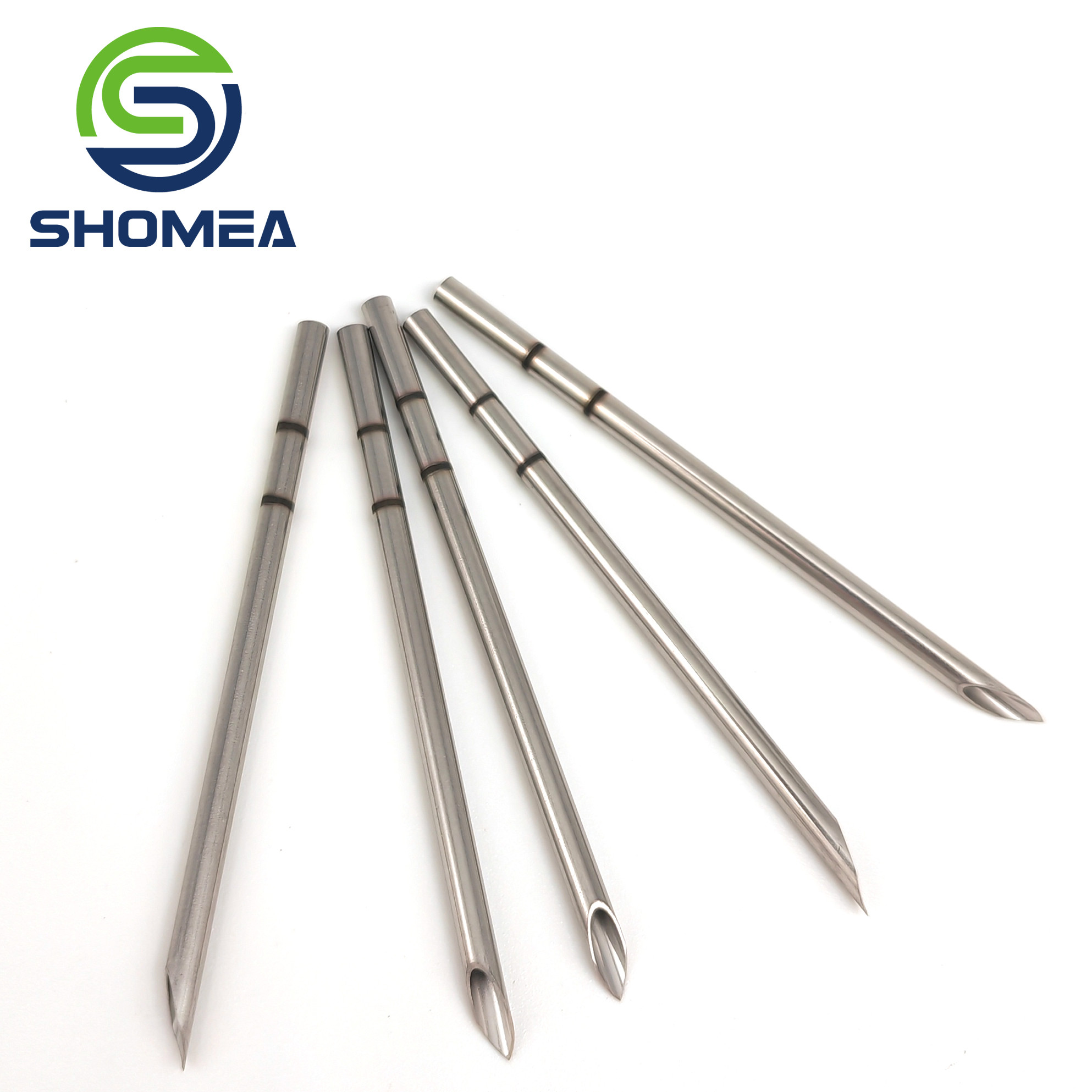 SHOMEA Custom 11G double angle Stainless steel trocar needle with laser ...